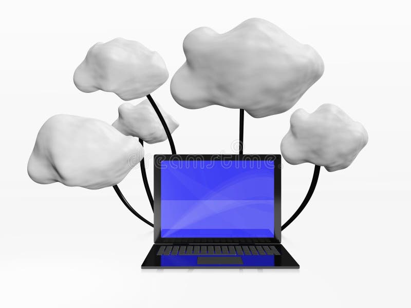 Cloud Computing 3D Illustration Stock Illustration - Illustration of ...