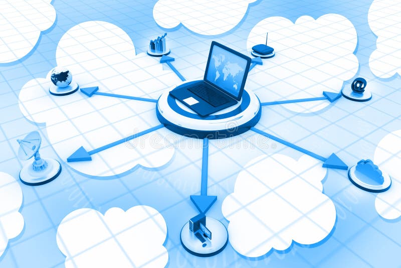 Computer Networking Technology Stock Illustration - Illustration of ...
