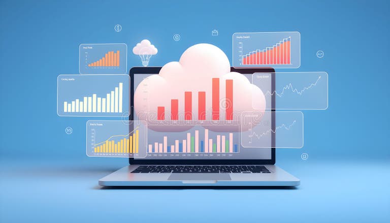 Cloud Computing and Data Analysis: Visualizing Business Growth and Insights Stock Illustration ...
