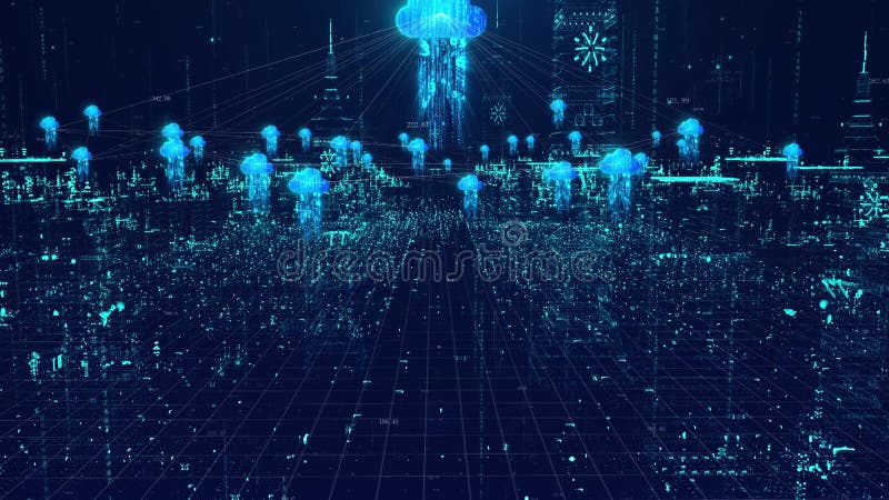 Cloud Computing Data Center Background Stock Video - Video of connected ...