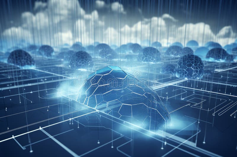 Cloud Computing Data Center. Conceptual Illustration. Generative AI ...