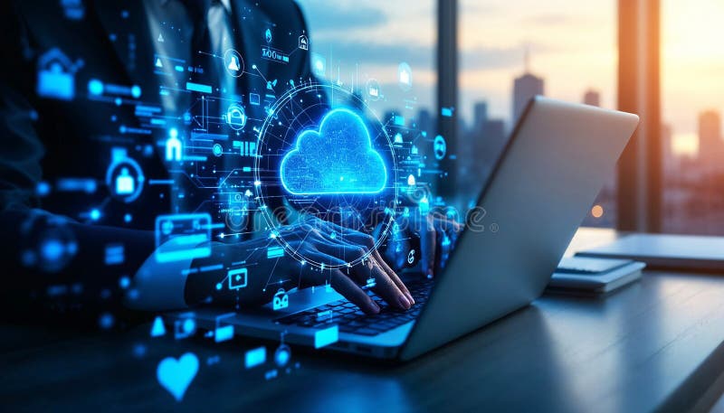 Cloud Computing and Data Center with Futuristic Network Connections and ...