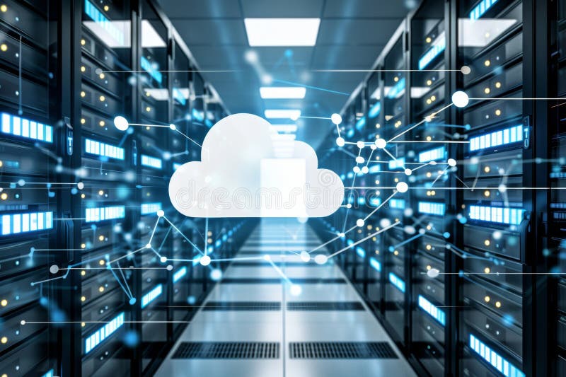 Cloud Computing Data Center with Server Racks, Big Data Technology and ...