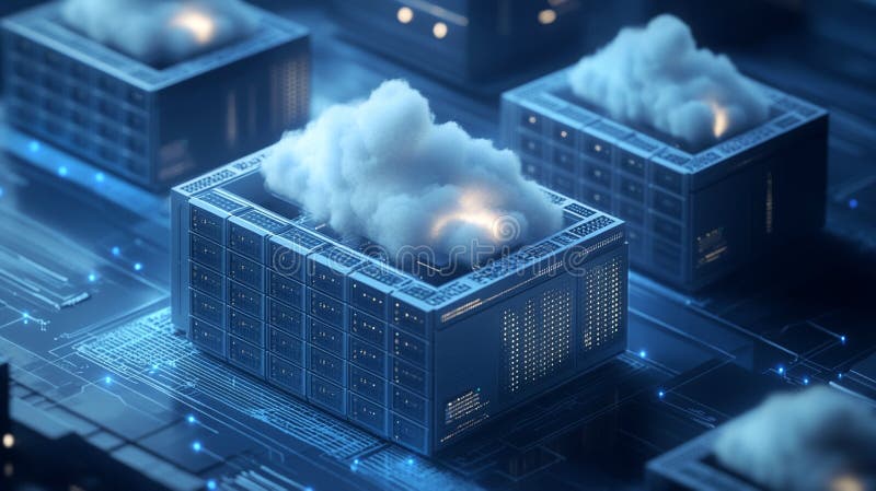 Cloud Computing Data Center Servers Network Digital Technology ...