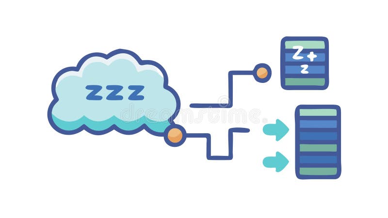 Cloud Computing and Data Flow, Sleep Mode, Vector Design Generative AI ...