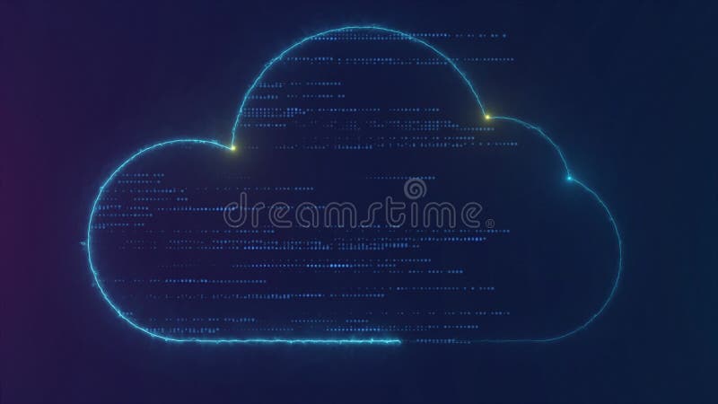 Cloud Computing Data Flowing Fiber Effect Digital Technology Concept ...