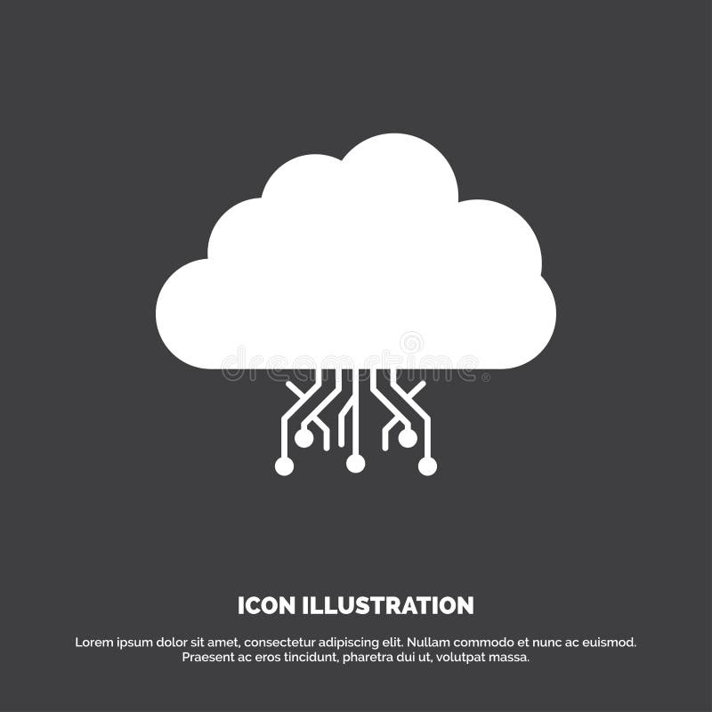 Cloud, Computing, Data, Hosting, Network Icon. Glyph Vector Symbol for UI and UX, Website or ...