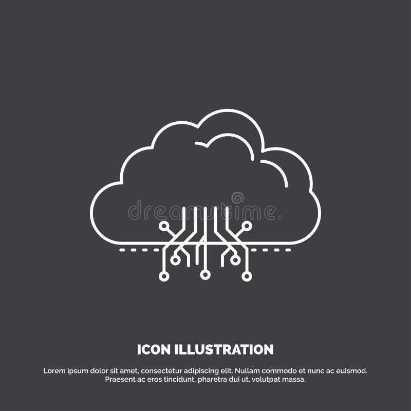 Cloud, Computing, Data, Hosting, Network Icon. Line Vector Symbol for UI and UX, Website or ...