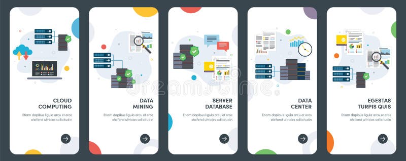 Cloud Computing, Data Mining and Data Center Stock Vector - Illustration of internet, enterprise ...