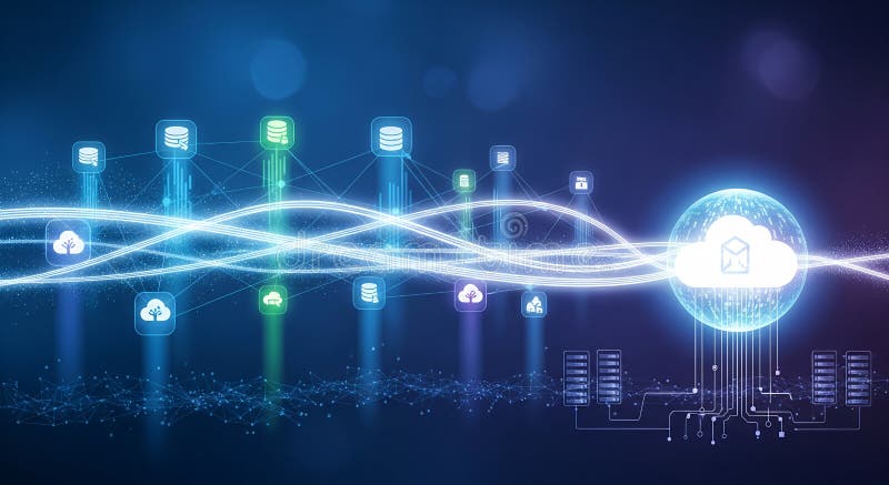 Cloud Computing and Data Network Illustration Stock Photo - Image of infrastructure, innovation ...