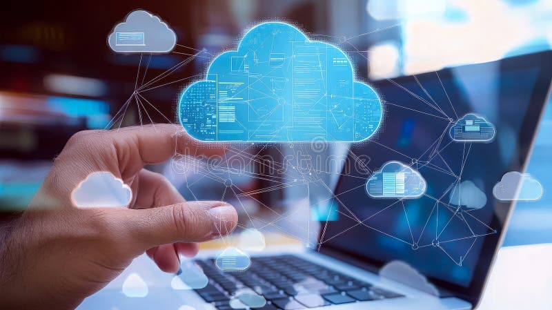 Cloud Computing, Data Network, Office Background Stock Image - Image of ...