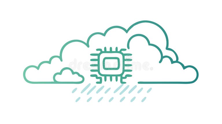 Cloud Computing Data Processing with Raining Code, Vector Design ...