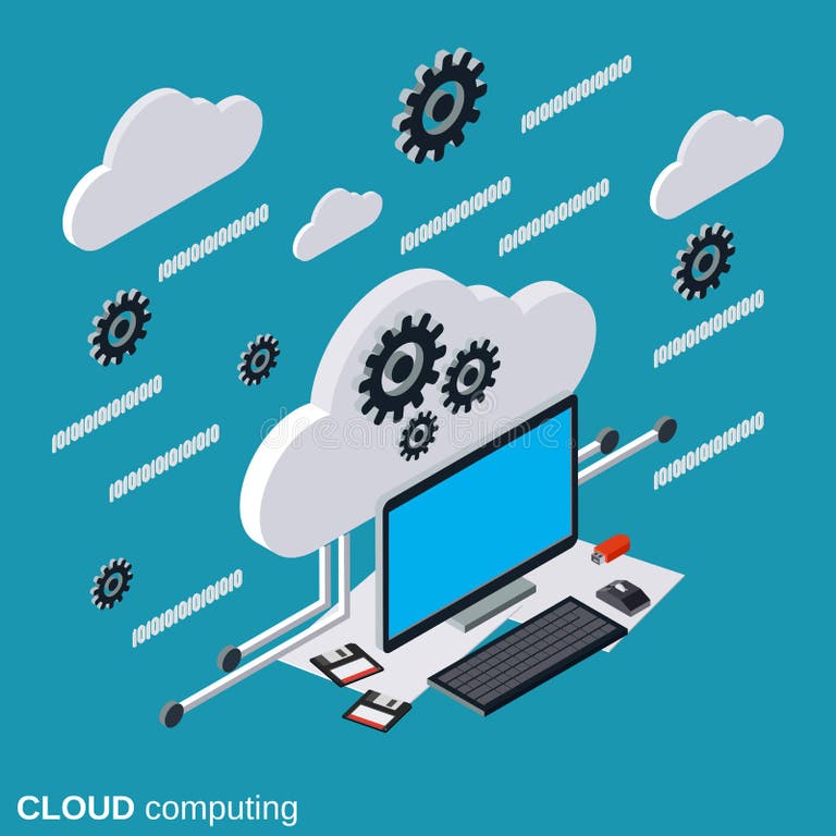 Cloud Computing, Data Processing Vector Concept Stock Vector ...