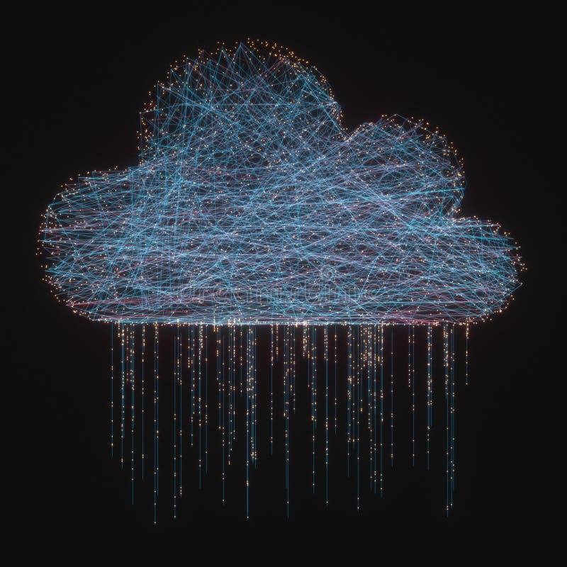 Cloud Computing Data Rain stock illustration. Illustration of connect ...