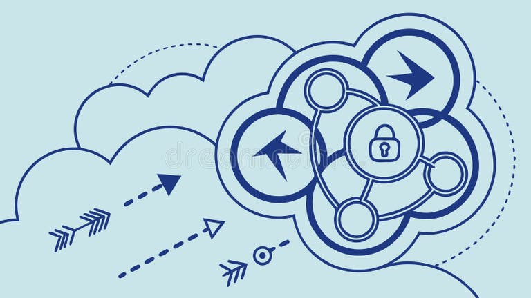 Cloud Computing and Data Security, Digital Solutions and Protection, Vector Design Generative AI ...