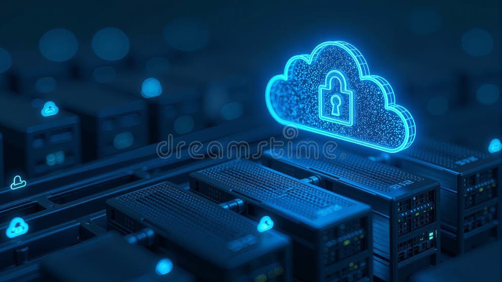 Cloud Computing Data Security Servers Concept Stock Illustration - Illustration of service ...