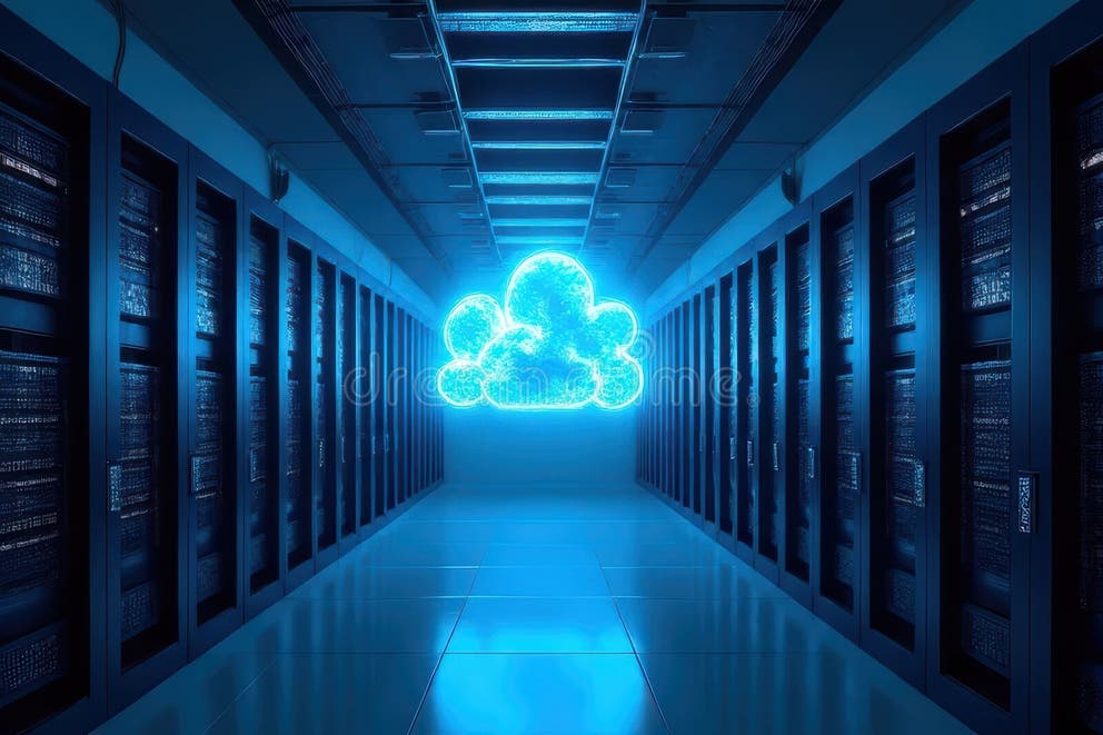 Cloud Computing and Data Security Visualization Stock Illustration ...