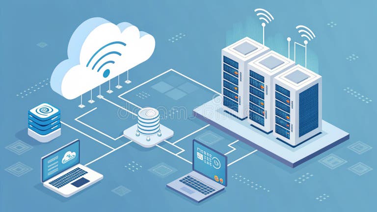 Cloud Computing Data Server Network Storage Backup Infrastructure System Technology Connection ...