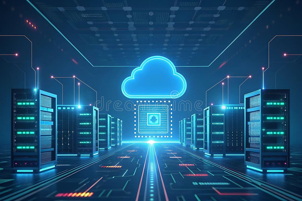 Cloud Computing and Data Servers Depicting Digital Transformation and Modern Technologies Stock ...