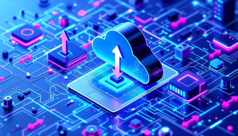 Cloud Computing with Data Servers, Smartphone, Laptop, Data Storage ...