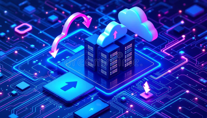 Cloud Computing with Data Servers, Smartphone, Laptop, Data Storage ...