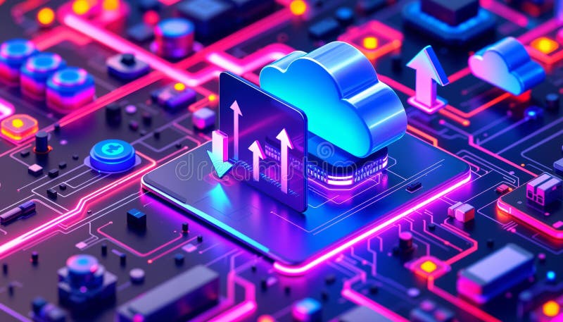 Cloud Computing with Data Servers, Smartphone, Laptop, Data Storage ...