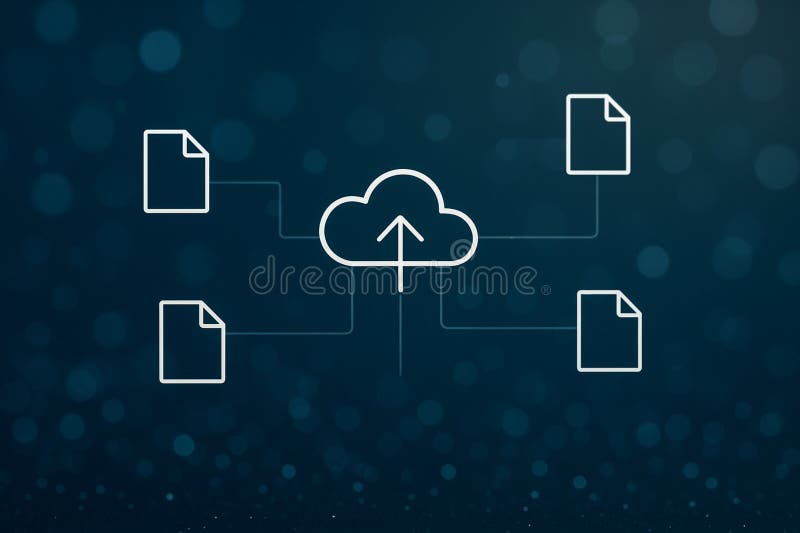 Cloud Computing and Data Sharing Network Stock Illustration ...