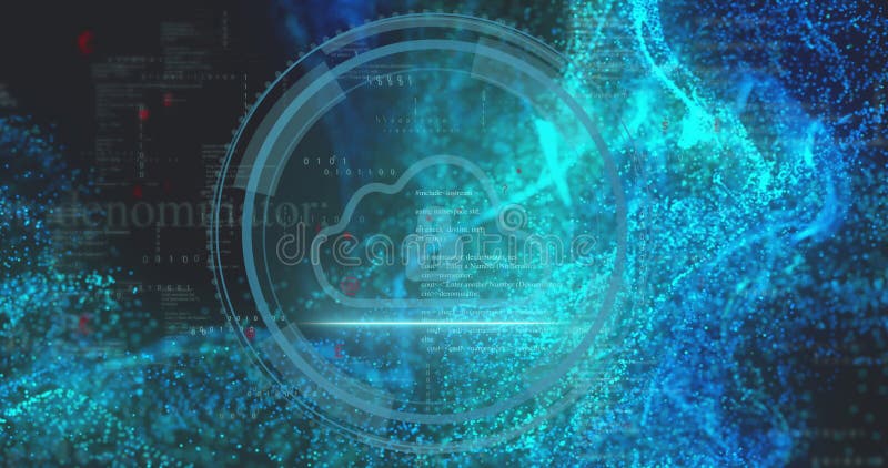 Cloud Computing and Data Storage Animation Over Digital Blue Particles ...