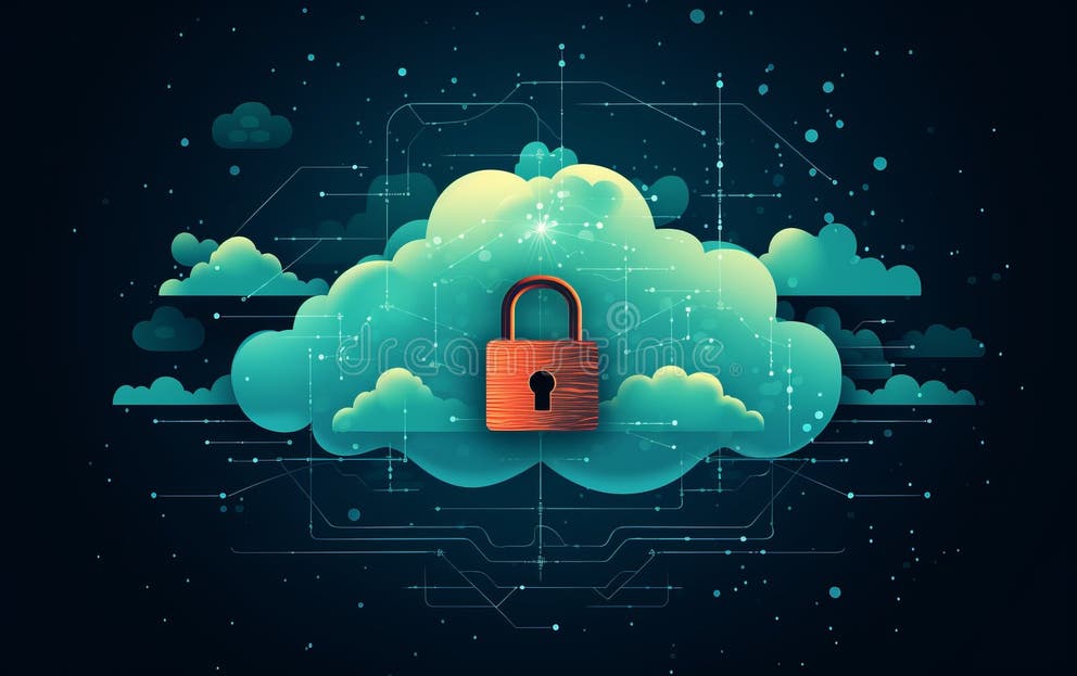 Cloud Computing Data Storage Concept.Network Computing Technologies. Digital Server. Cyber ...