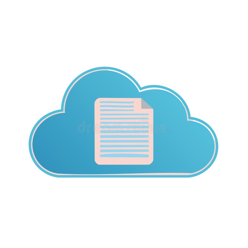 Cloud Computing Data Storage File Document Sharing Icon Illustration Stock Illustration ...