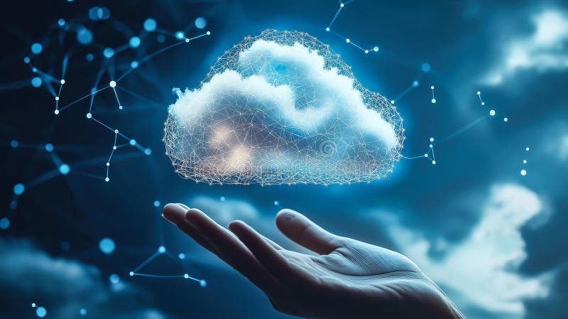 Cloud Computing, Data Storage, and Futuristic Network Integration. Generative Ai Stock ...