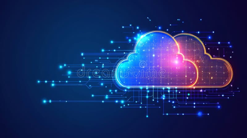 Cloud Computing Data Storage Network Connections Background Cybersecurity Abstract