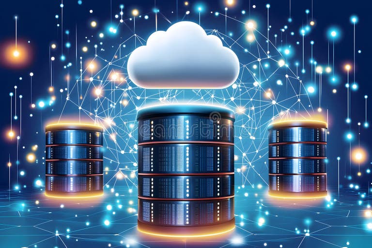 Cloud Computing and Data Storage Servers Network Visualization Stock ...