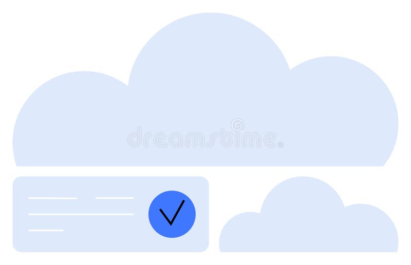Cloud Computing and Data Synchronization Concept with Check Mark Stock Illustration ...