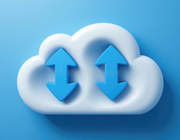 Cloud Computing Data Transfer with Arrows for Upload and Download Stock ...