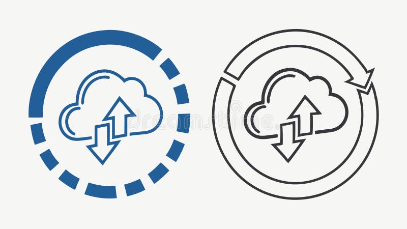 Cloud Computing and Data Transfer with Arrows, Vector Design Generative AI Stock Vector ...