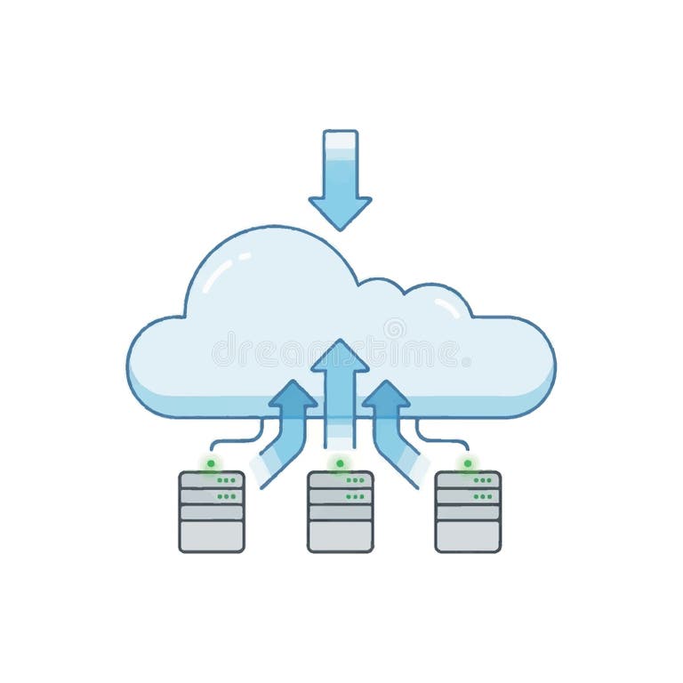 Cloud Computing Data Transfer Icon Servers Syncing Information with ...