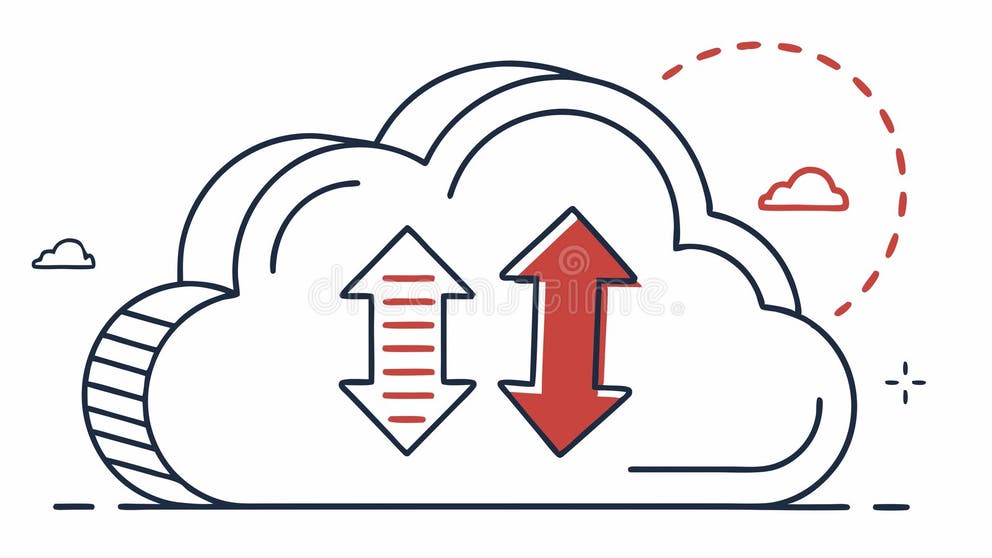 Cloud Computing Data Transfer Icon, Upload Download Arrows Vector, Vector Design Generative AI ...
