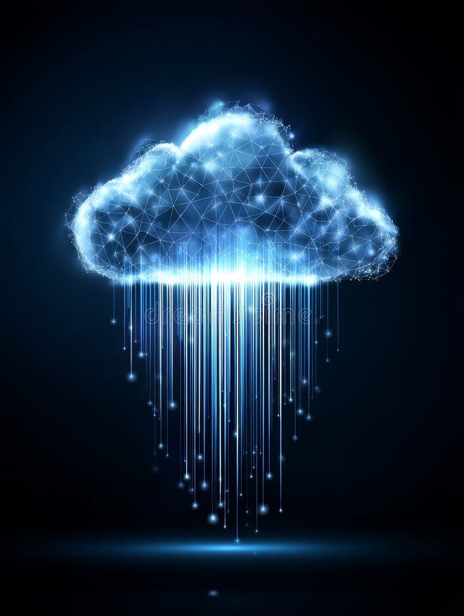 Cloud Computing Data Transfer Internet Technology Futuristic Cloud ...