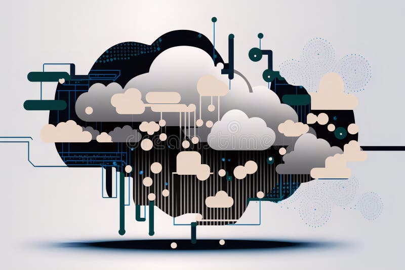 Cloud Computing Data Transfer Network Stock Illustration - Illustration ...