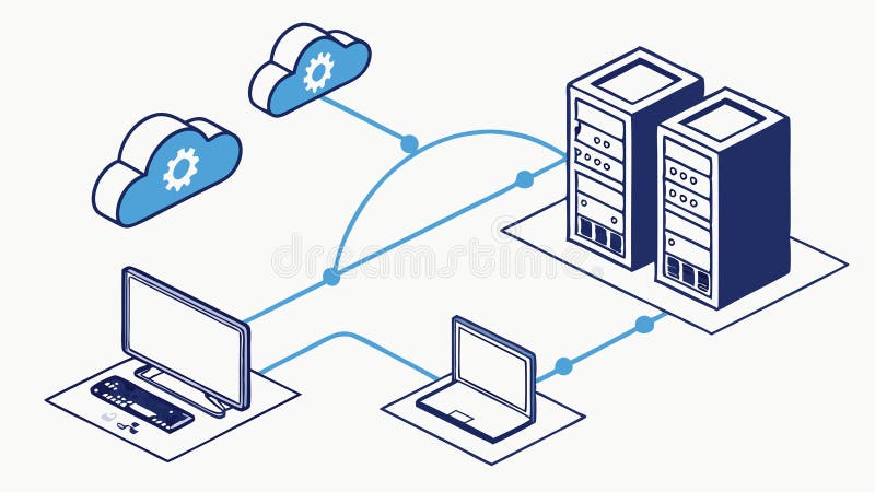 Cloud Computing and Data Transfer Network, it Infrastructure Vector, Vector Design Generative AI ...