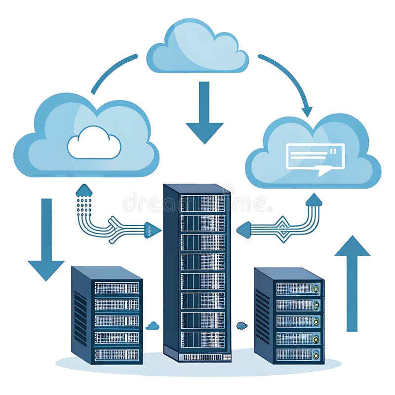 Cloud Computing Data Transfer between Servers and Cloud Storage Stock ...