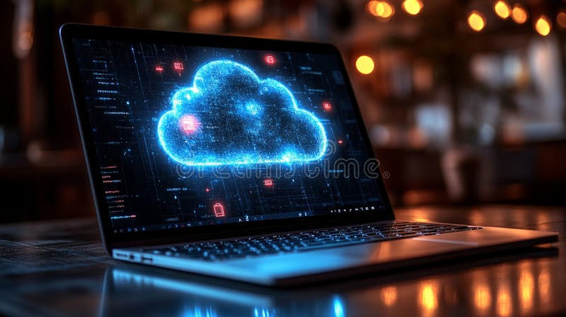 Cloud Computing and Data Transfer Technology Concept Stock Illustration ...