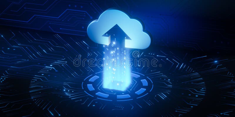 Cloud Computing Data Upload Concept Stock Illustration - Illustration ...