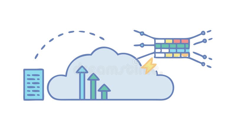 Cloud Computing Data Upload Vector: Digital Storage Scalability, Vector ...