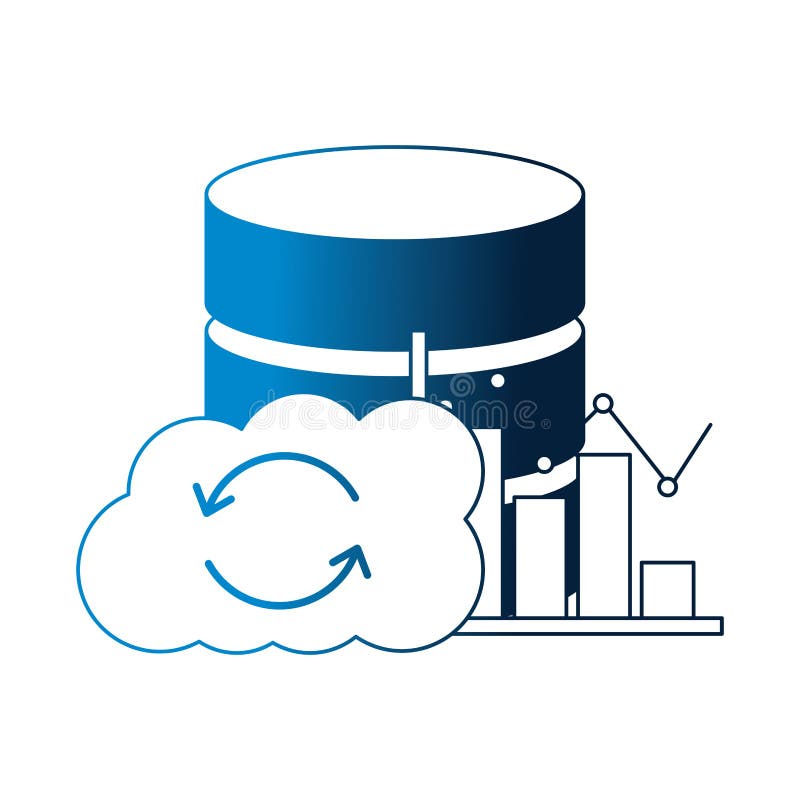 Cloud Computing Database Center Statistics Chart Stock de ilustración ...
