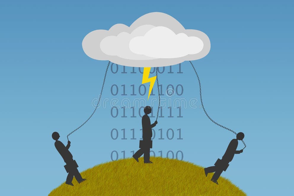 Cloud computing dependency stock illustration. Illustration of network ...