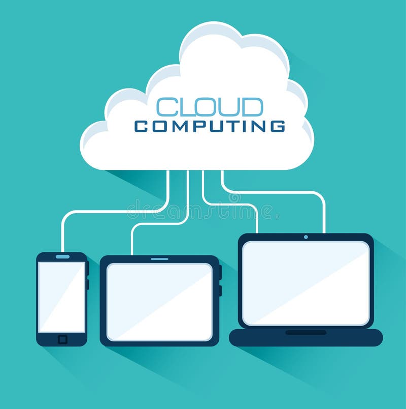 Devices Connected To the Cloud Computing Stock Vector - Illustration of ...