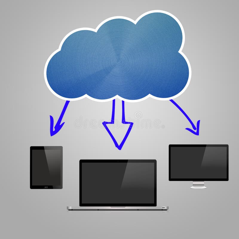 Cloud computing devices stock illustration. Illustration of global ...