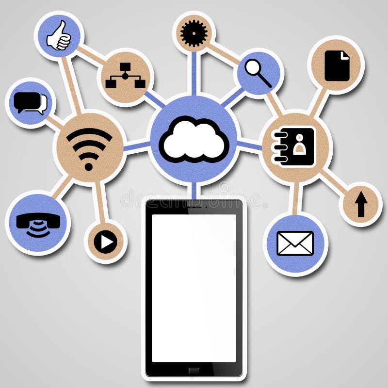 Cloud computing devices stock illustration. Illustration of internet ...